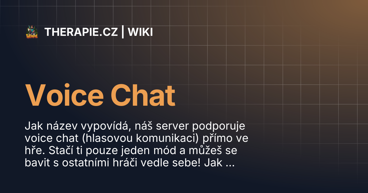 Voice Chat | THERAPIE.CZ | WIKI