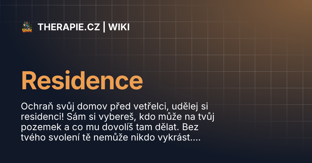 Residence | THERAPIE.CZ | WIKI